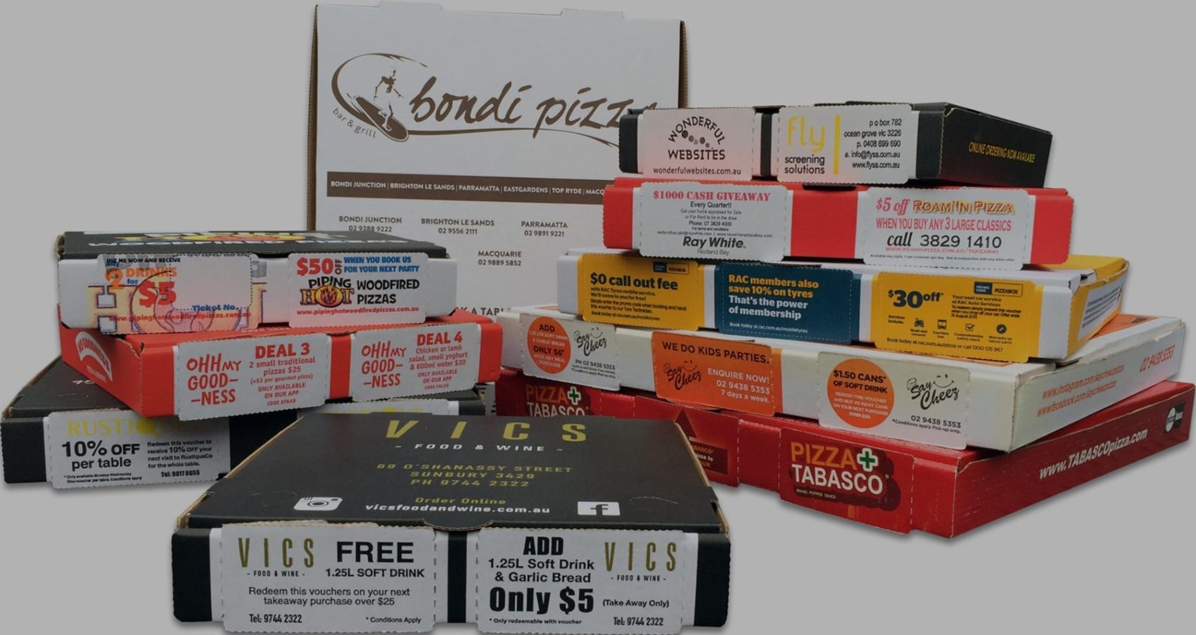 Couponabox | Plain, Generic & Custom Print Pizza Boxes – Delivering ...